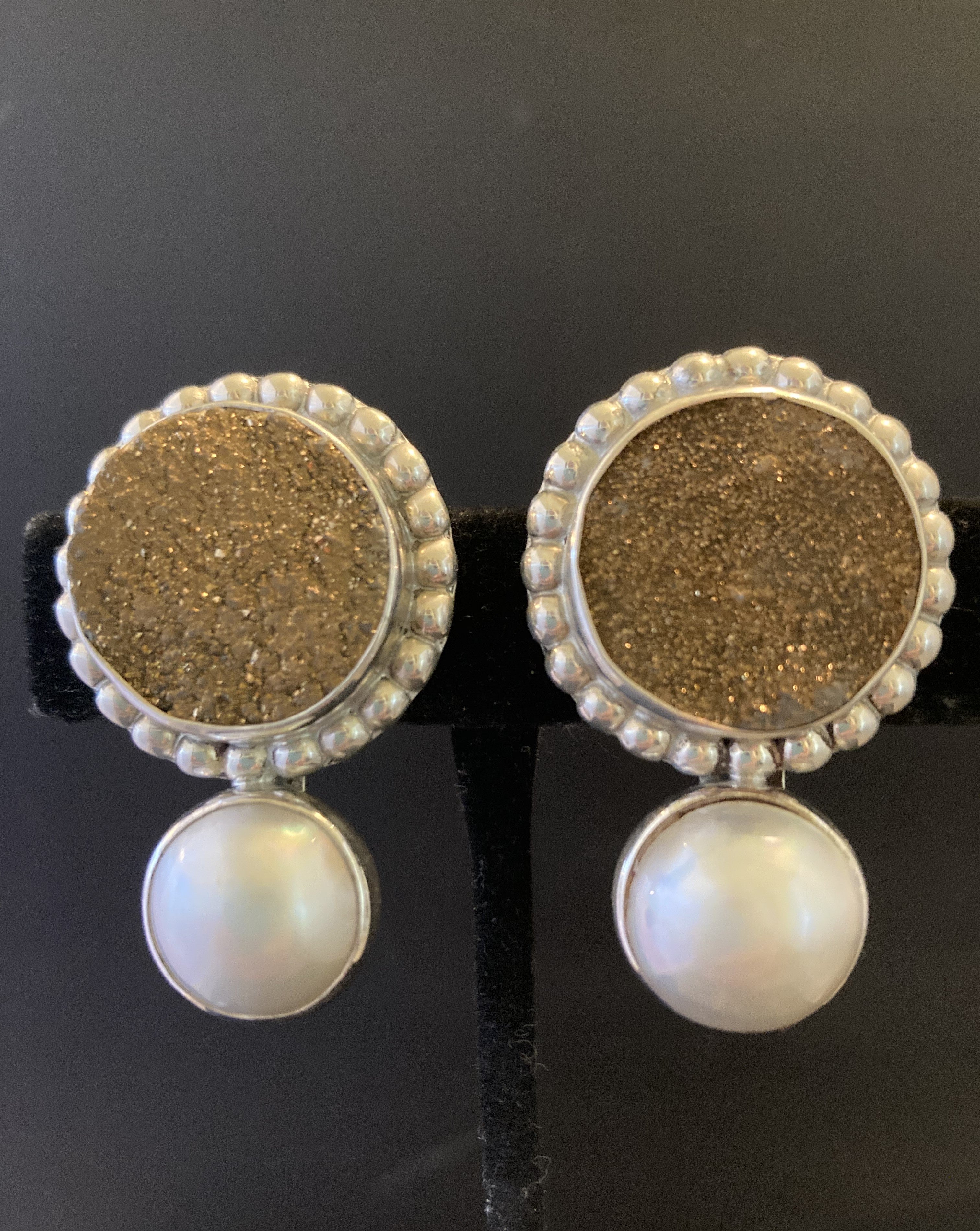 Gold Druzy, Pearl – Rebecca Collins Jewelry